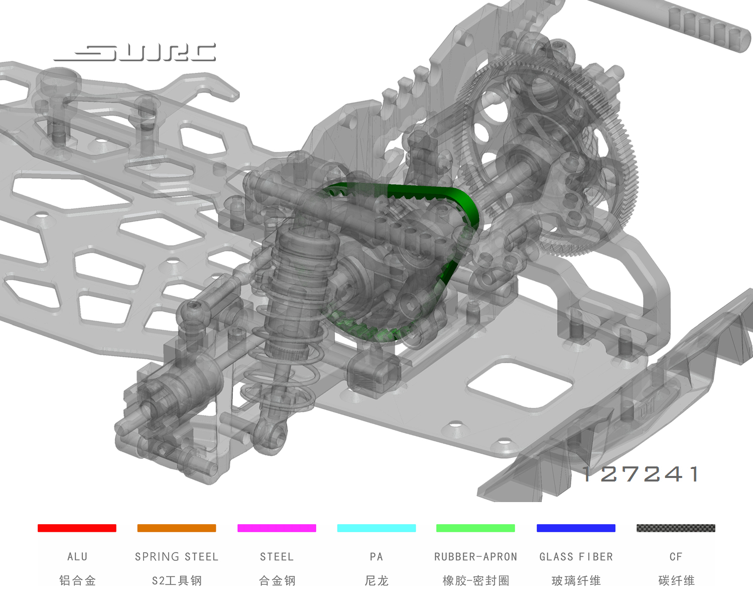 SNRC 1/10配件 127241 47T同步皮带短-141 PU - www.sn-rc.com