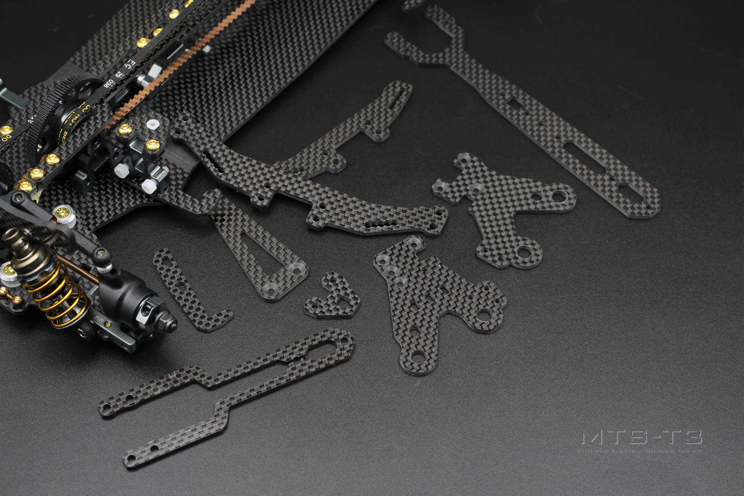 SNRC MTS T3 1/10 CARBON FIBRE HORIZONTAL RUNNING OF ELECTRIC ROOM FRAME ...