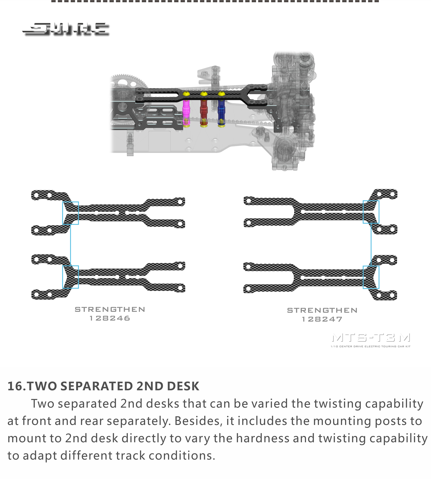 SNRC MTS T3M 1/10 CARBON FIBRE HORIZONTAL RUNNING OF ELECTRIC ROOM ...